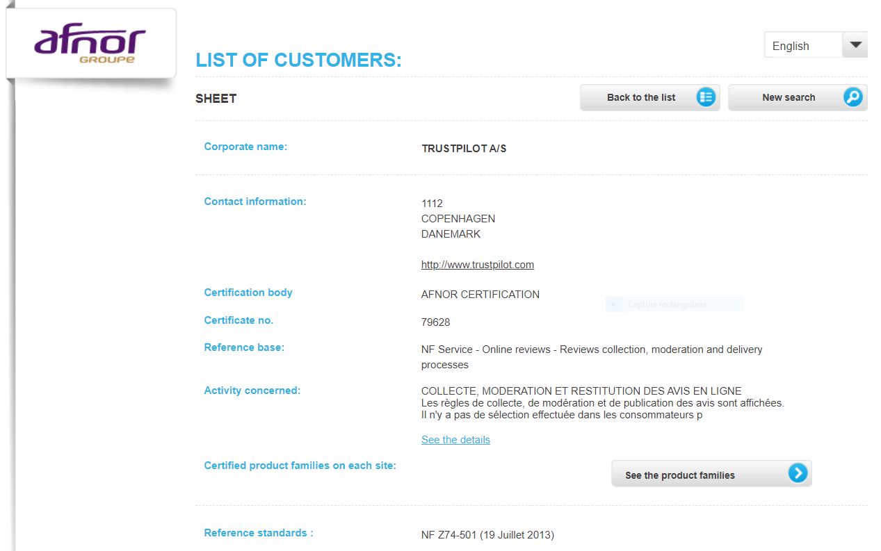 AFNOR Certification « NF Service – Avis en Ligne » – Négoce de ...